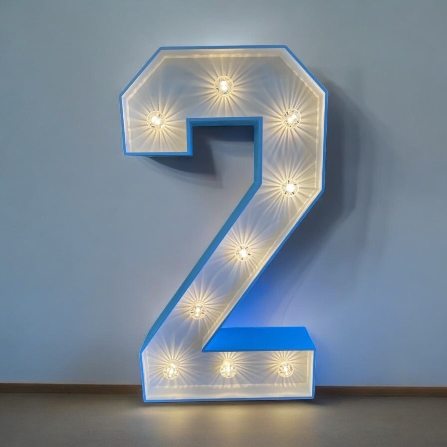 Light Up LED Number 2 - Hire in Kent, Bexley, Dartford, Sidcup, Bromley ...